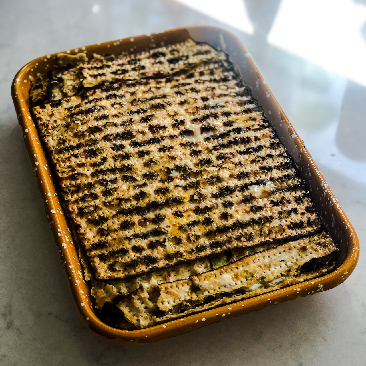 Mina de kezo, Sephardi matzo & cheese pie - Vered's Israeli Cooking