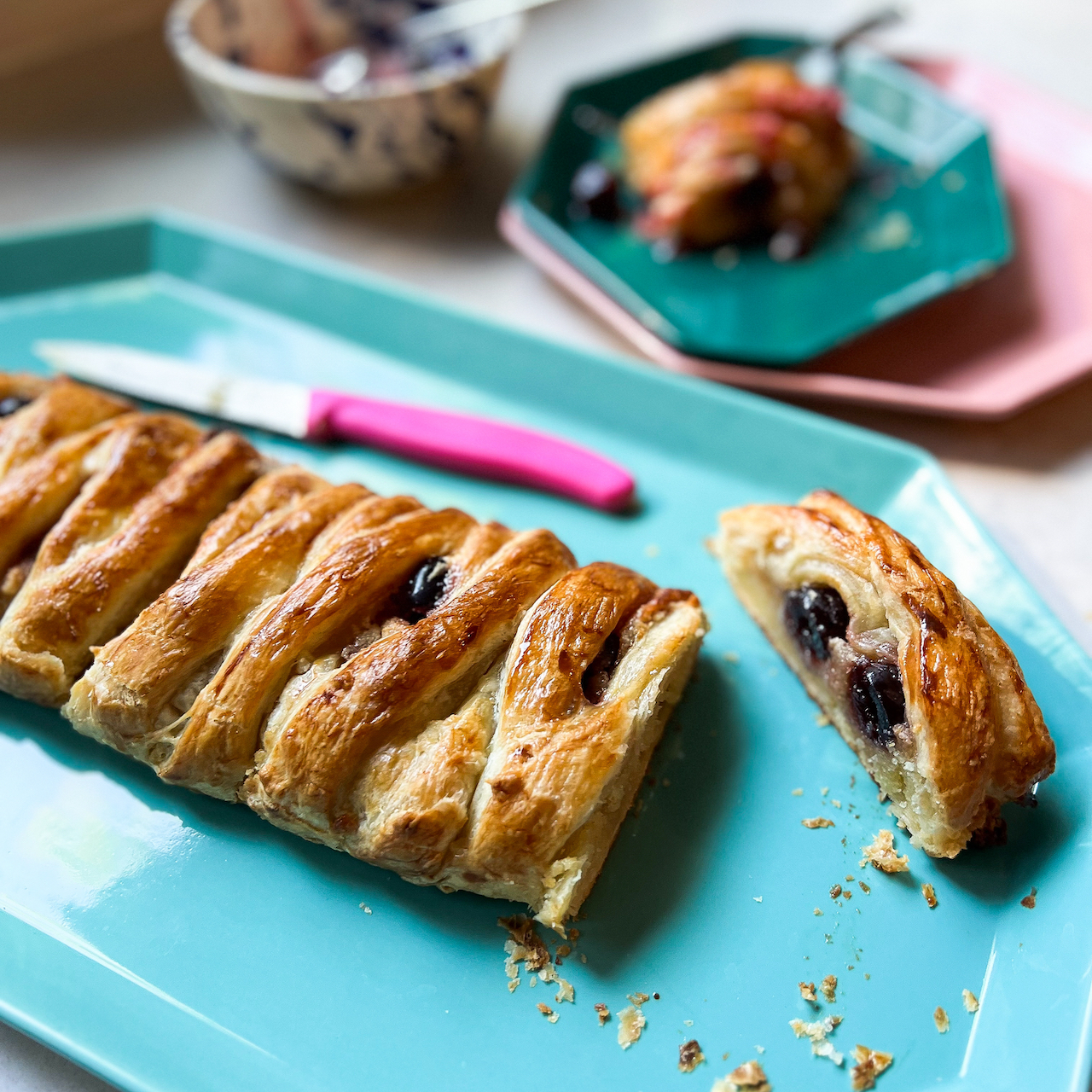 Almond and cherry braid - Vered's Israeli Cooking